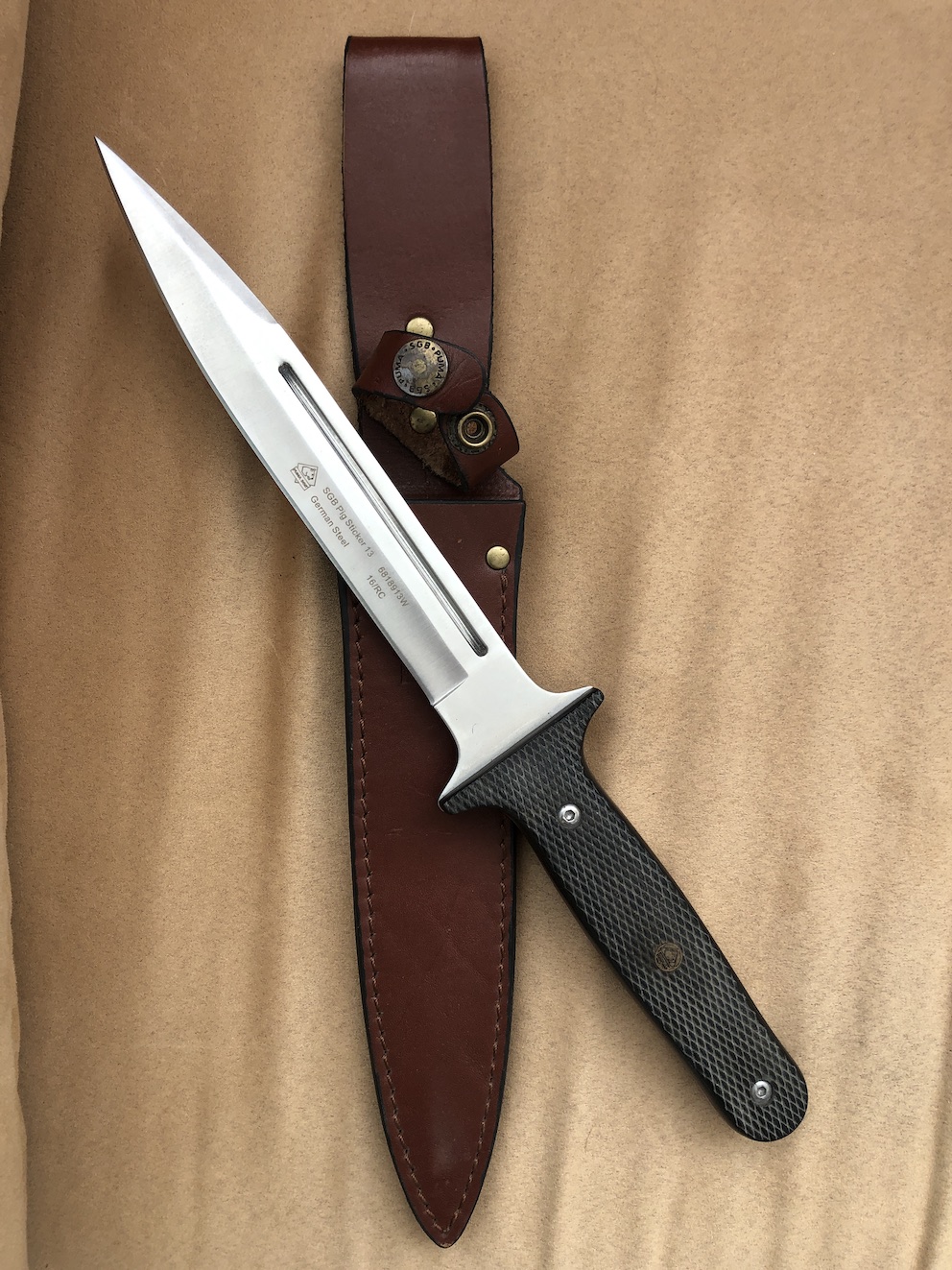 Puma SGB 1st Australia Run 13″ Pig Sticker with leather sheath – Blade ...