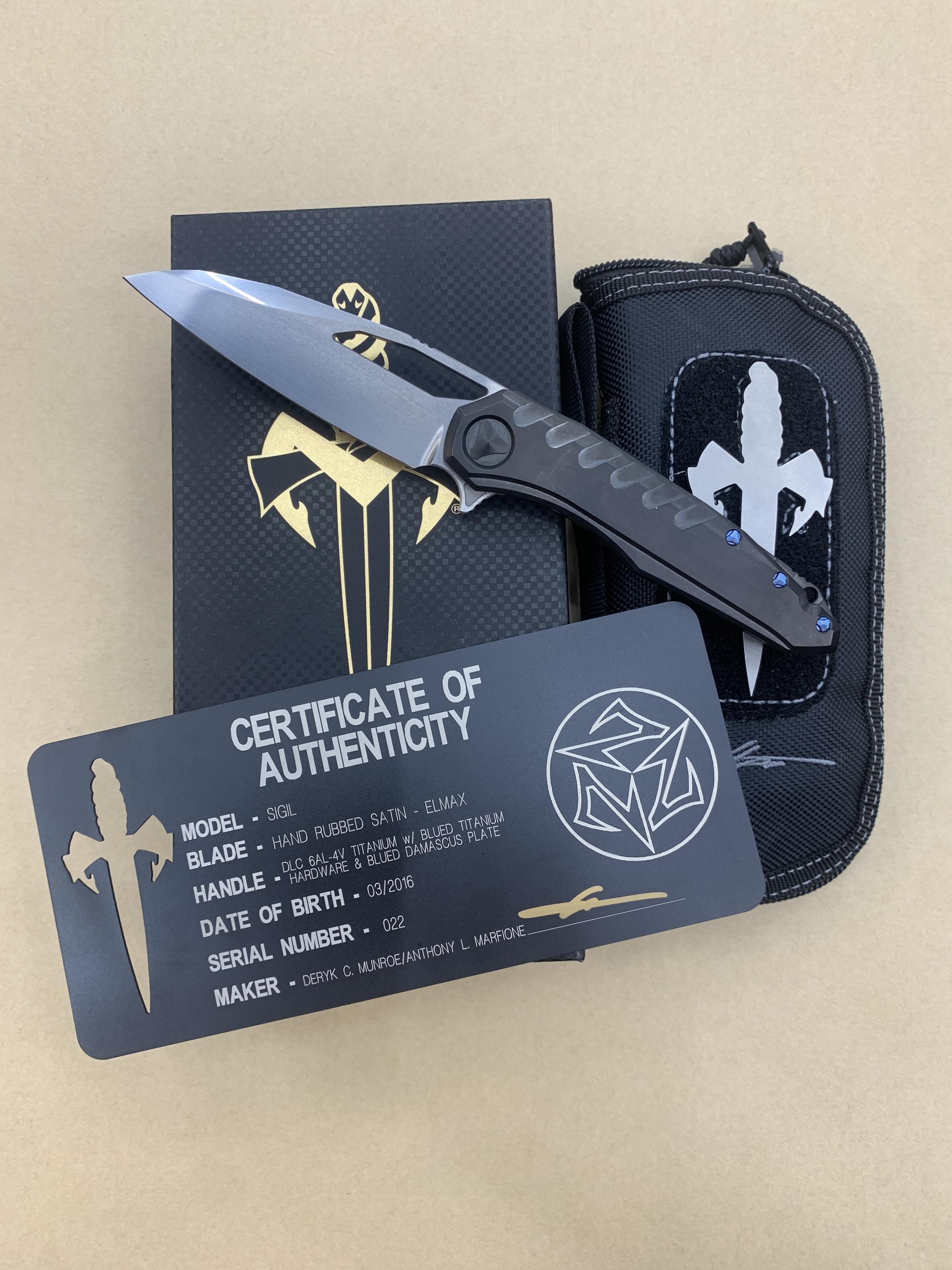 Marfione/Microtech Custom Model SIGIL Folder #022 – Blade Trader